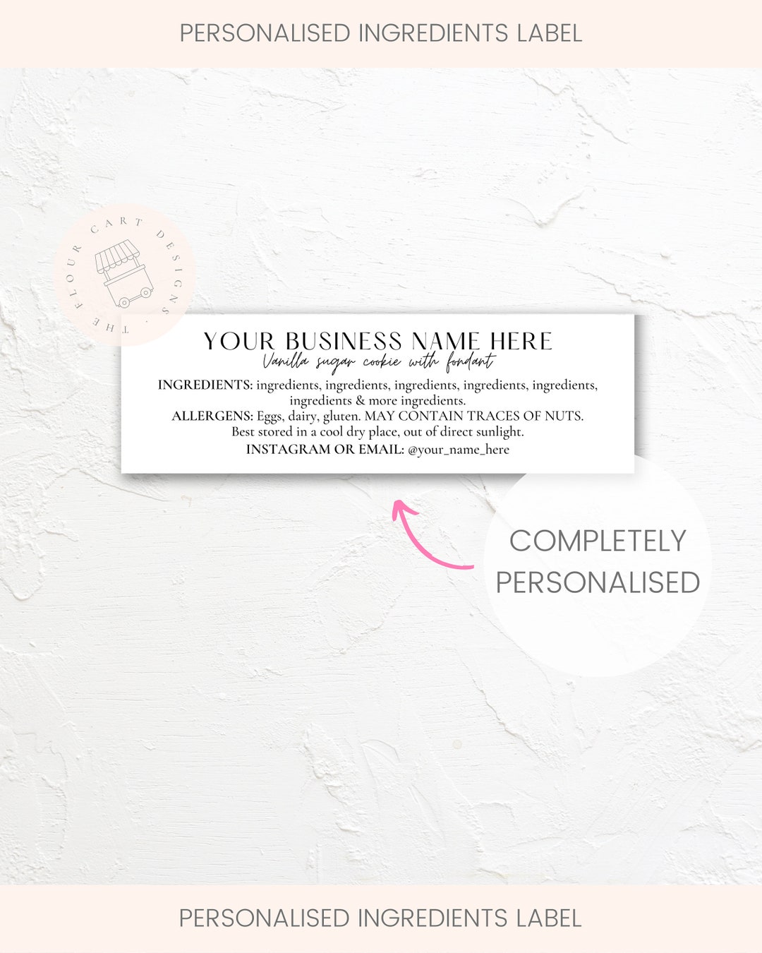 PERSONALISED Ingredients Label | Printable | Fully Customised ...