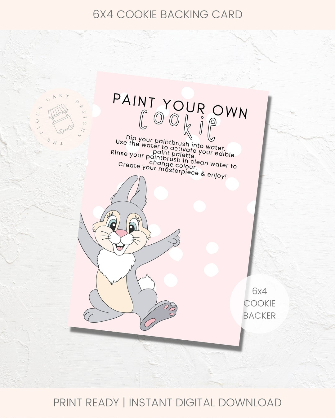 DIGITAL Easter 'paint Your Own Cookie' Backing Instruction Card | 6 X 4 ...