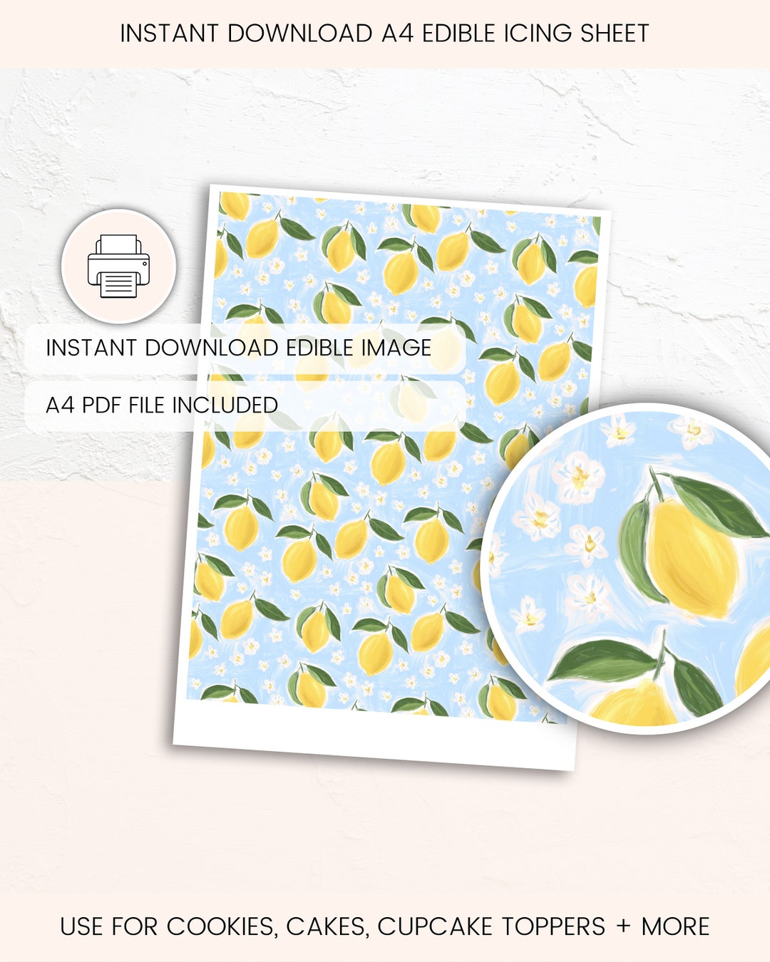 DIGITAL DOWNLOAD Edible Icing Print | A4 Icing Sheet File | Use for ...