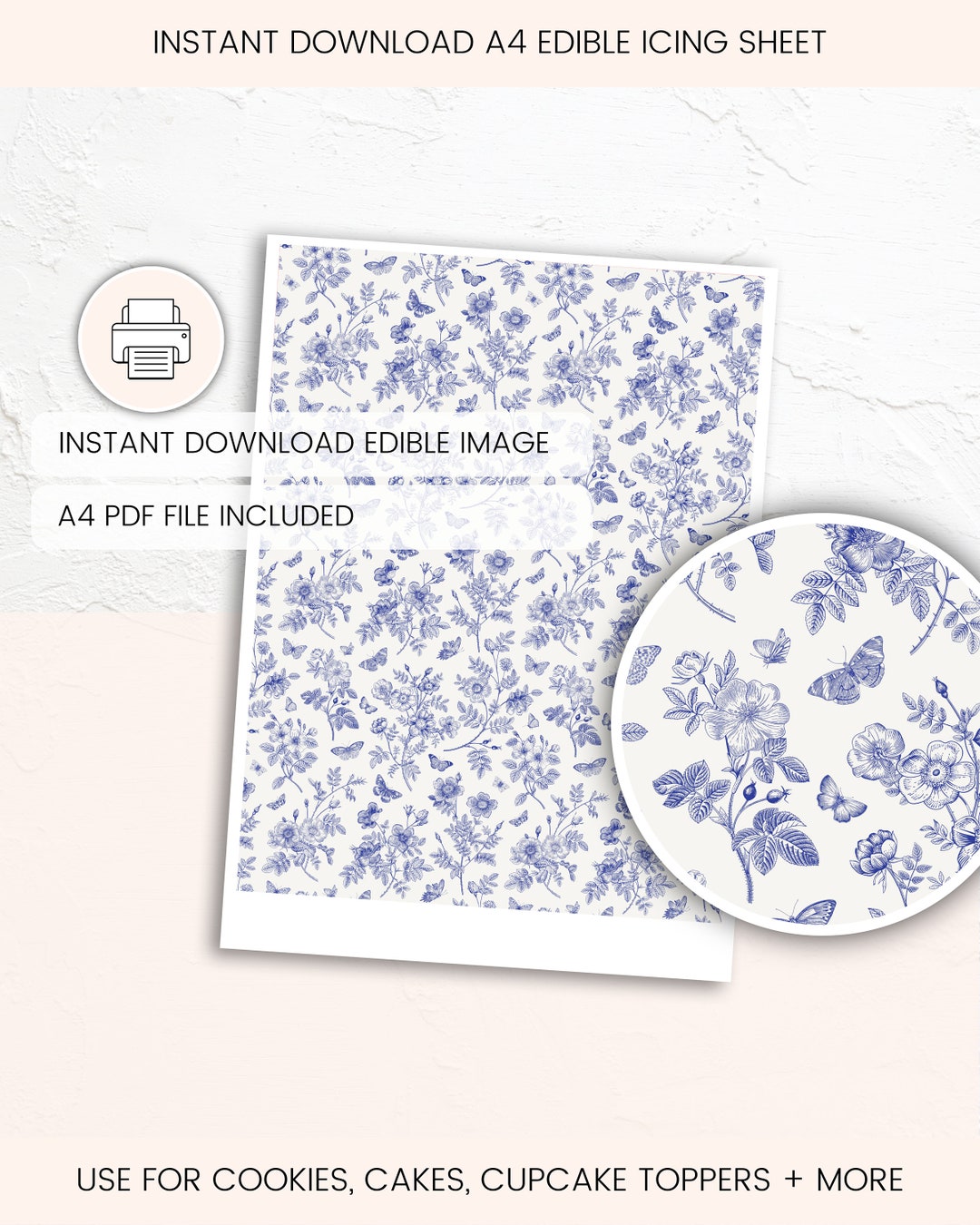 DIGITAL DOWNLOAD Edible Icing Print | A4 Icing Sheet File | Use for ...