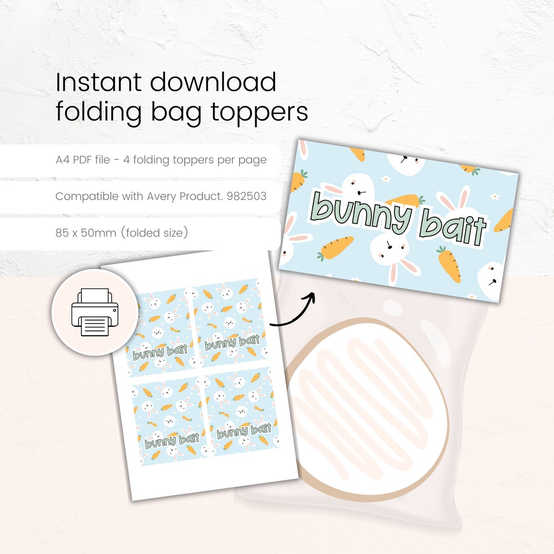 DIGITAL Easter Folding Bag Toppers | 85 X 50mm | Instant Download A4 ...