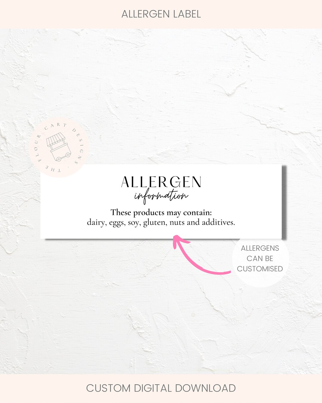 PERSONALISED Allergen Label Printable Customised for You Professional ...