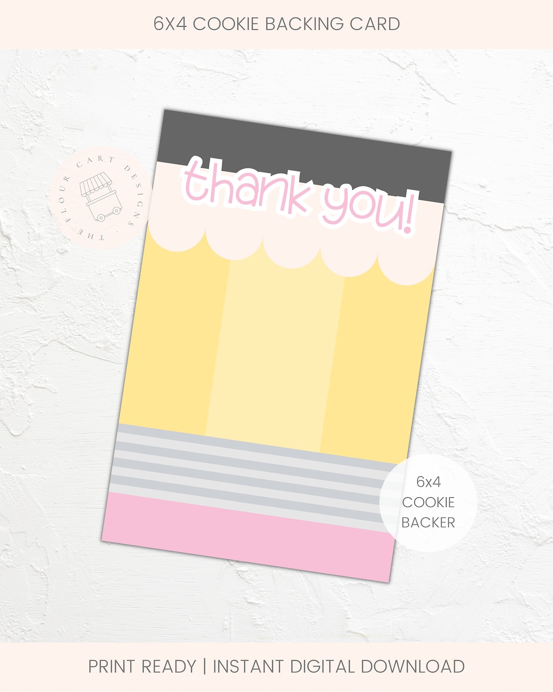 DIGITAL 'thank You' PENCIL Cookie Backing Card 6 X 4 - Etsy