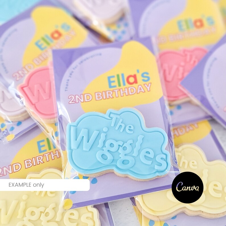 Wiggles Inspired Customisable Personalised Cookie Backing Card Template ...