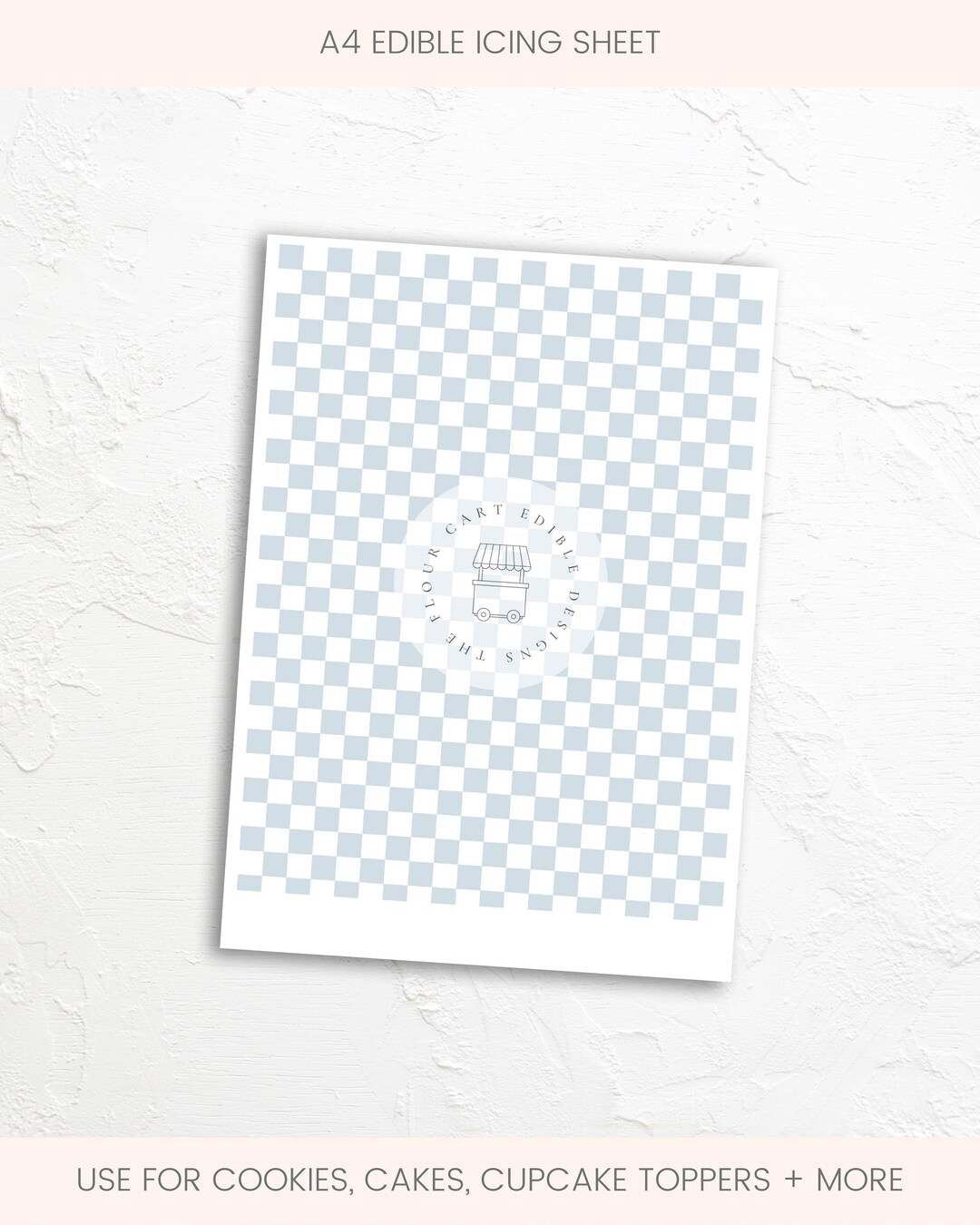 Blue Checker Pattern | A4 Edible Icing Sheet | Premium Frosting Sheet ...