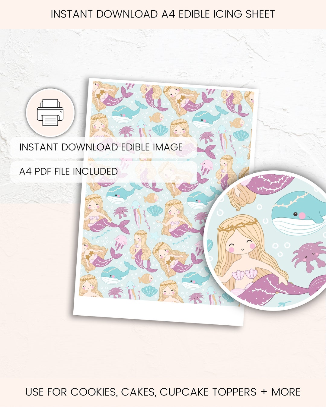 DIGITAL DOWNLOAD Edible Icing Print | A4 Icing Sheet File | Use for ...