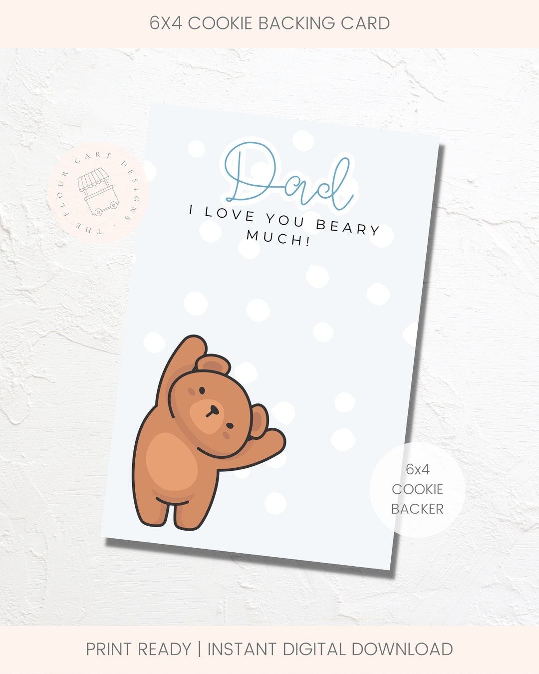 DIGITAL 'father's Day' Cookie Backing Card | 6 X 4 | Single Sided ...