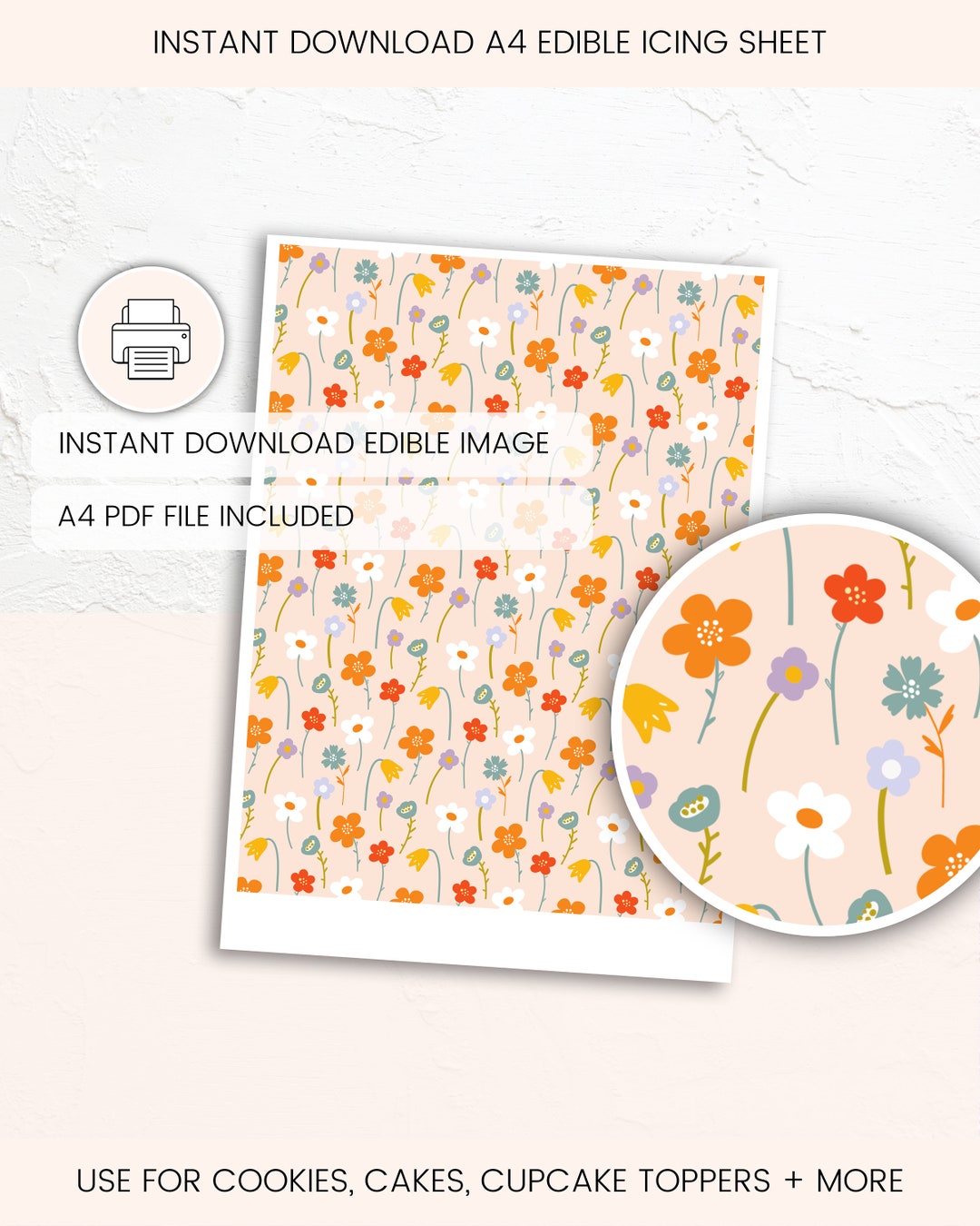 DIGITAL DOWNLOAD Edible Icing Print | A4 Icing Sheet File | Use for ...
