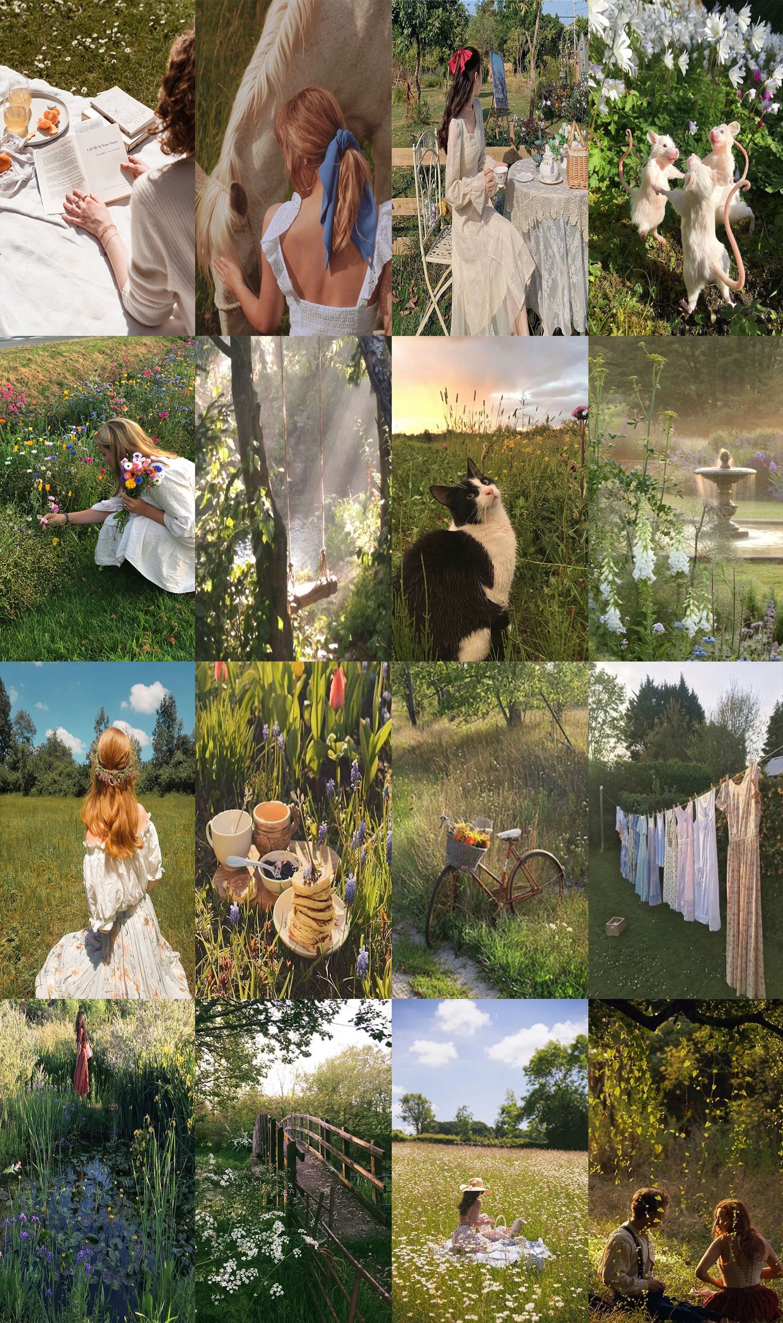 Cottage Core Collage Wall Kit 100 Pcs Cottage Wall Decor Digital ...