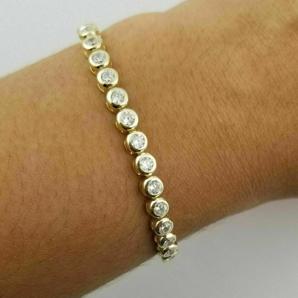 Bezel Set Bracelet - Etsy