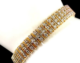 4 Row Diamond Bracelet - Etsy