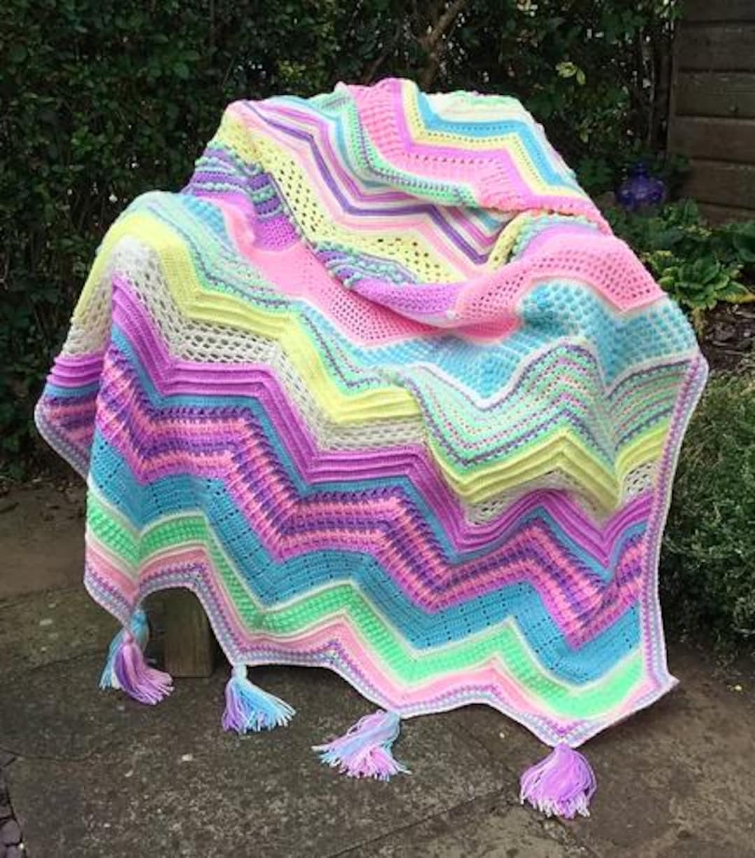 Unicorn Crochet Blanket Kit YARN PACK ONLY. Lots of Texture and ...