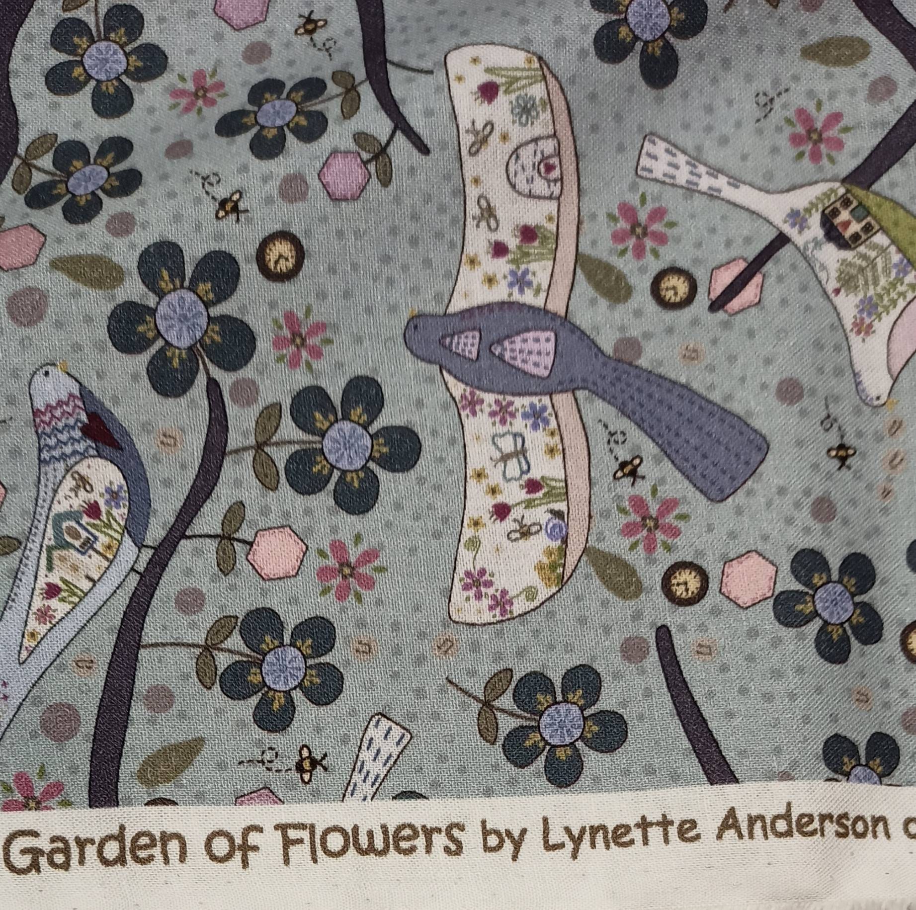 Lynette Anderson Garden of Flowers Fabric Blue - Etsy Australia