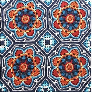 Persian Tiles - Original Blue Crochet Blanket - Yarn and Pattern Pack ...