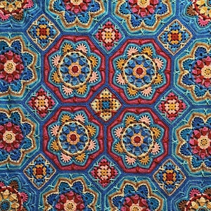Persian Tiles Crochet Blanket Pattern & Yarn Pack: Marrakesh Colorway ...