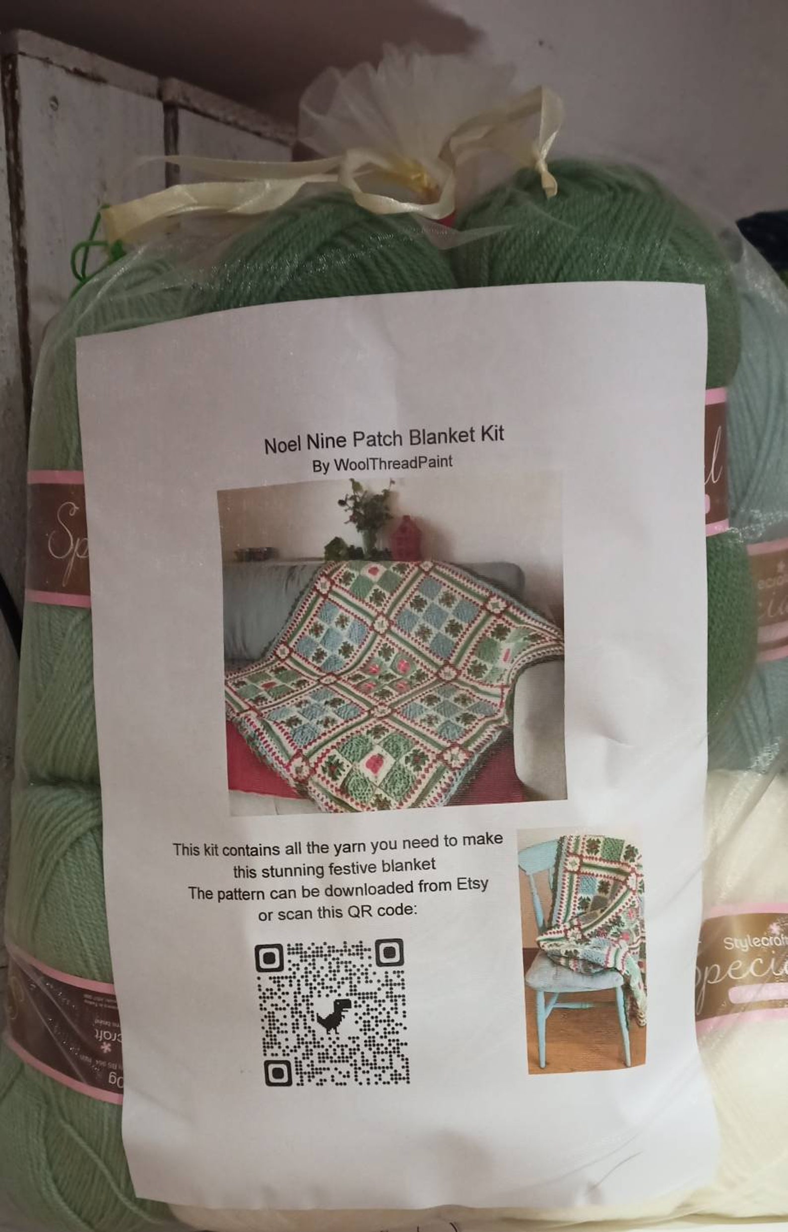 Noel Nine Patch Christmas Crochet Blanket Yarn Pack - Etsy