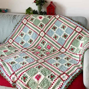 Noel Nine Patch Christmas Crochet Blanket Yarn Pack - Etsy