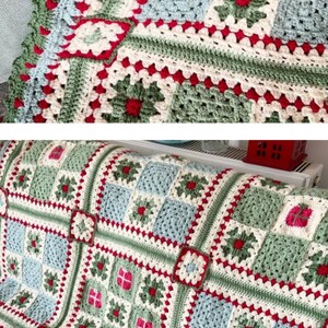 Noel Nine Patch Christmas Crochet Blanket Yarn Pack - Etsy