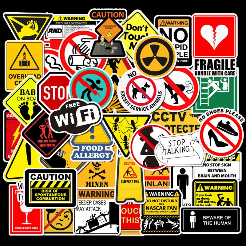 Signage Stickers, Stop Sign Sticker, Traffic Signs Sticker, Toilet Sign ...