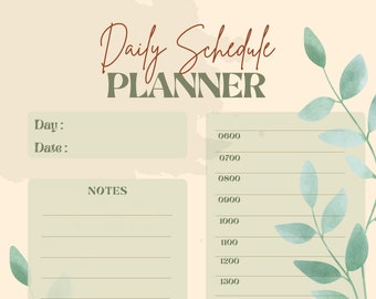 Daily Schedule Planner - Etsy