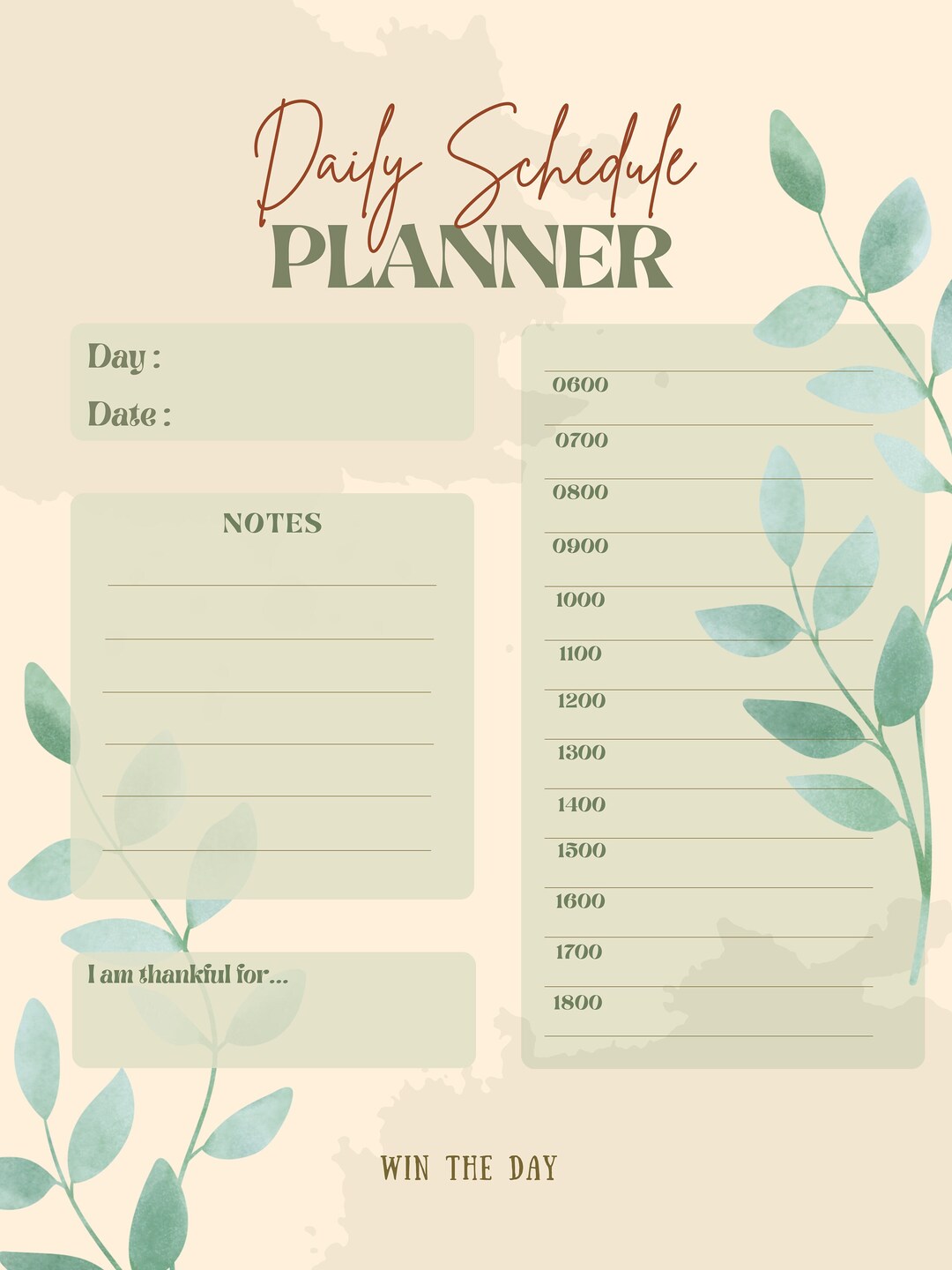 Daily Schedule Planner - Etsy