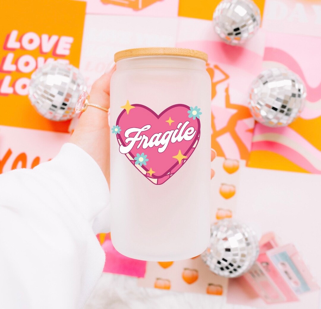 Fragile Heart Glass Cup - Etsy