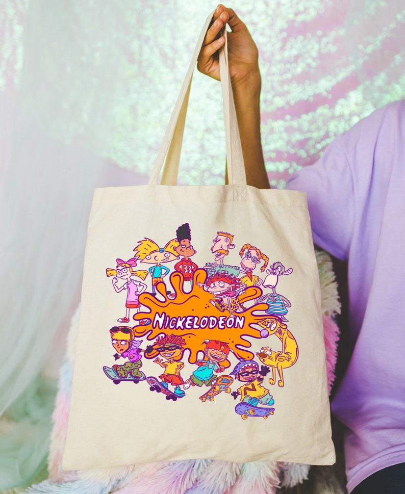 2000s Nostalgia Cartoon Canvas Tote Bag | Funny Tote Bag | Reusable ...