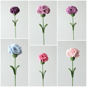 Crochet Carnation Flower Bouquet - Handmade Crocheted Carnations - Etsy