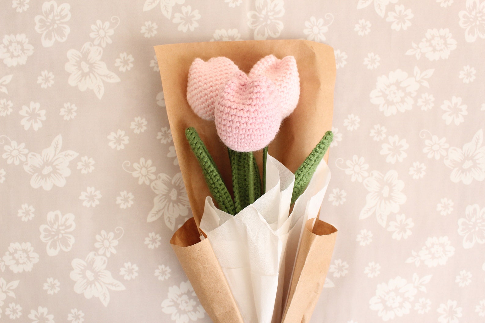Crochet Tulip Bouquet Handmade Knitted Tulip Flowers - Etsy
