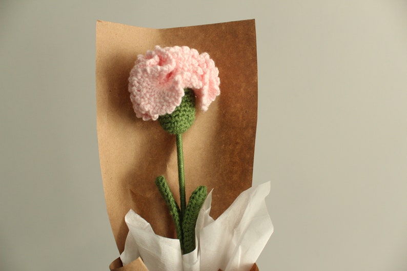 Crochet Carnation Flower Bouquet Handmade Knitted Carnations - Etsy