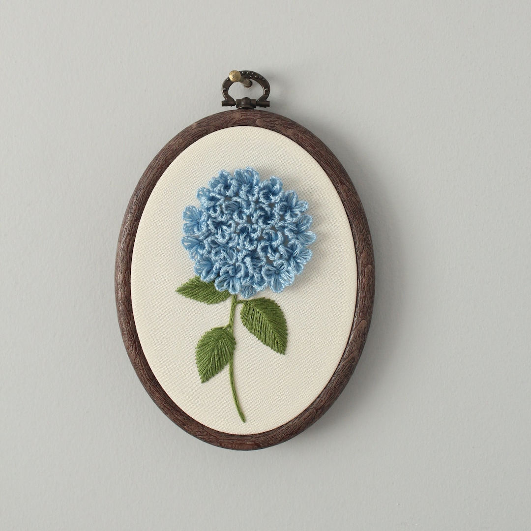 Hydrangea Embroidery Wall Art - 3D Floral Hand Embroidery Hoop Art - Etsy