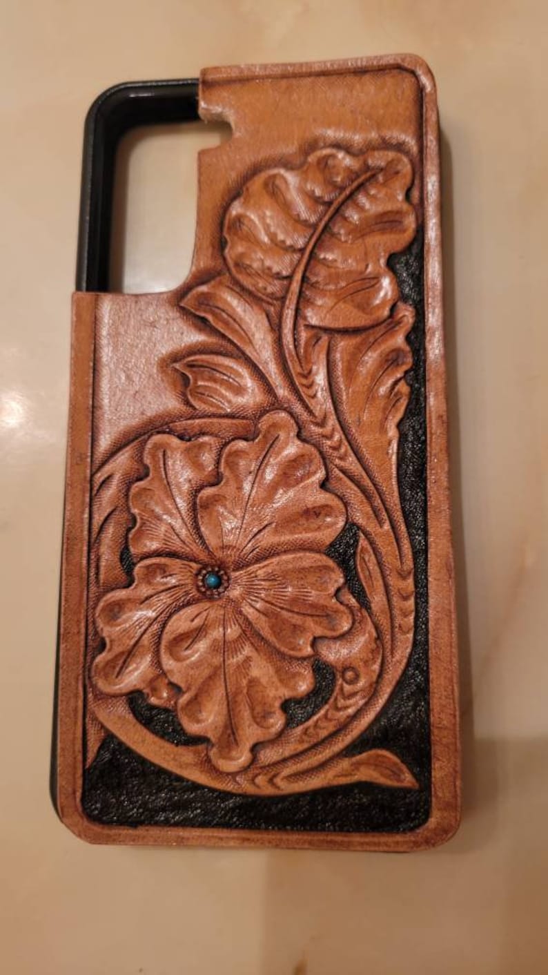 Phone Case- Phone Case Personalized-leather Phone Case- Tooled Phone ...