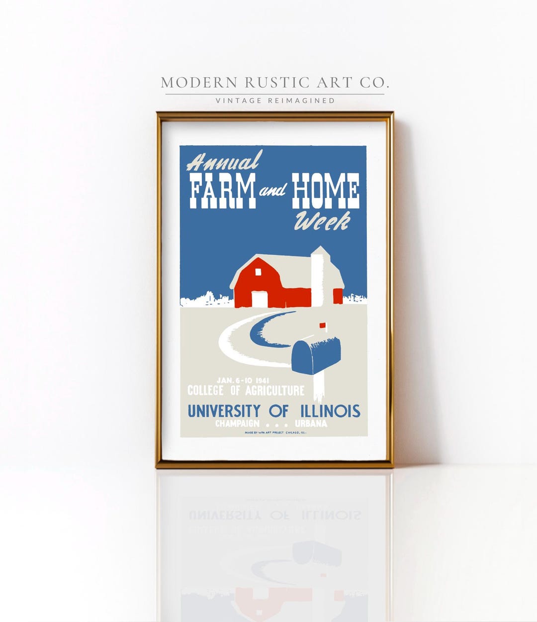 Vintage Exhibition Poster for the University of Illinois, Champaign ...
