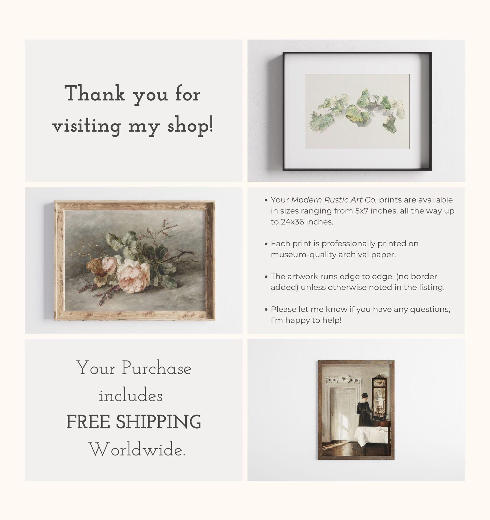 French Victorian Ocean Painting Pastel Seascape Muted Beach Cottage ...