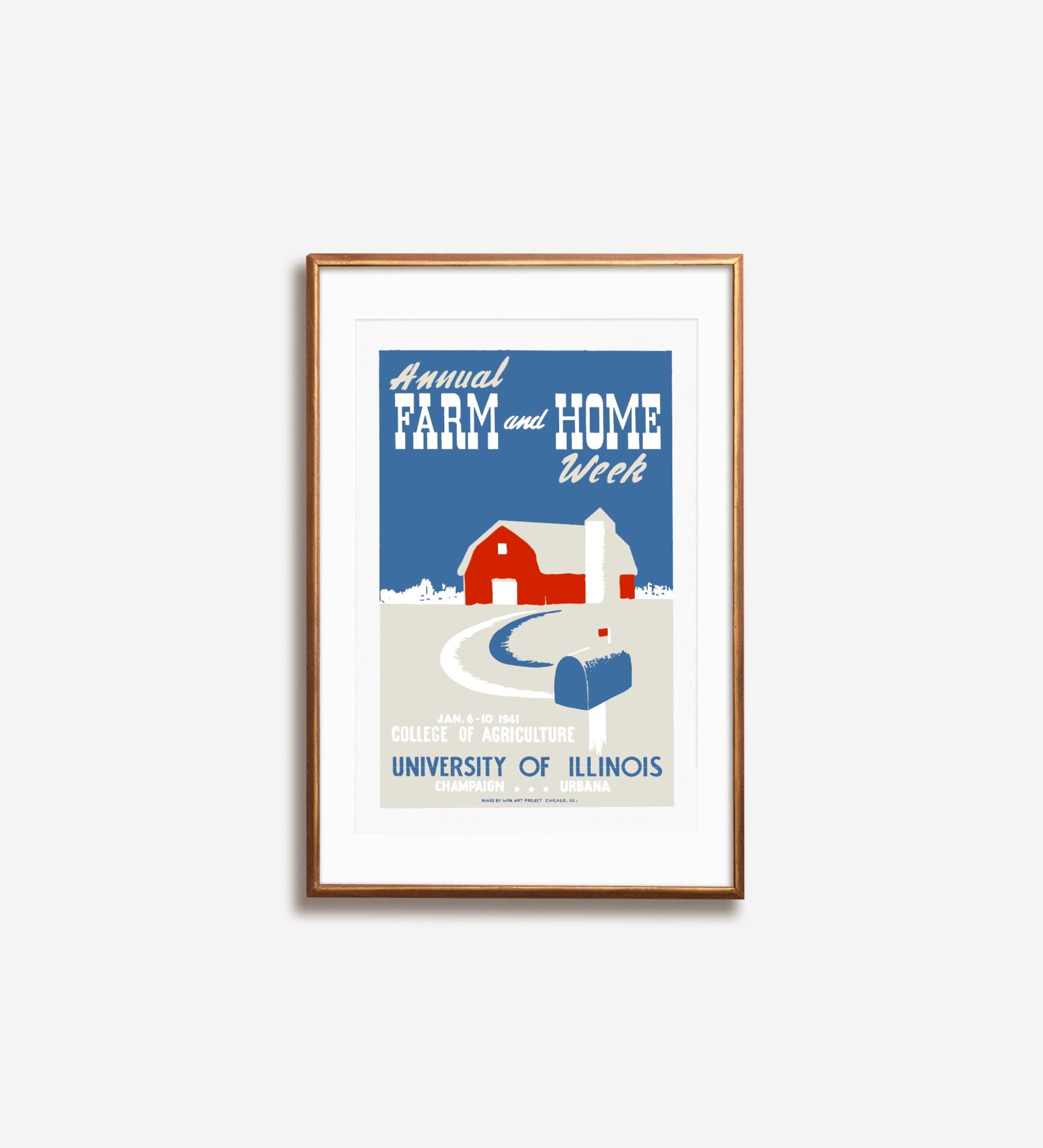 Vintage Exhibition Poster for the University of Illinois, Champaign ...