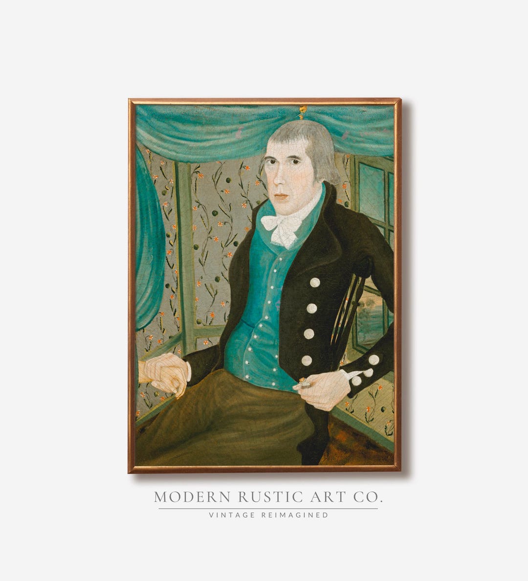 Dr. Philemon Tracy Portrait Print: Early American Folk Art Decor - Etsy