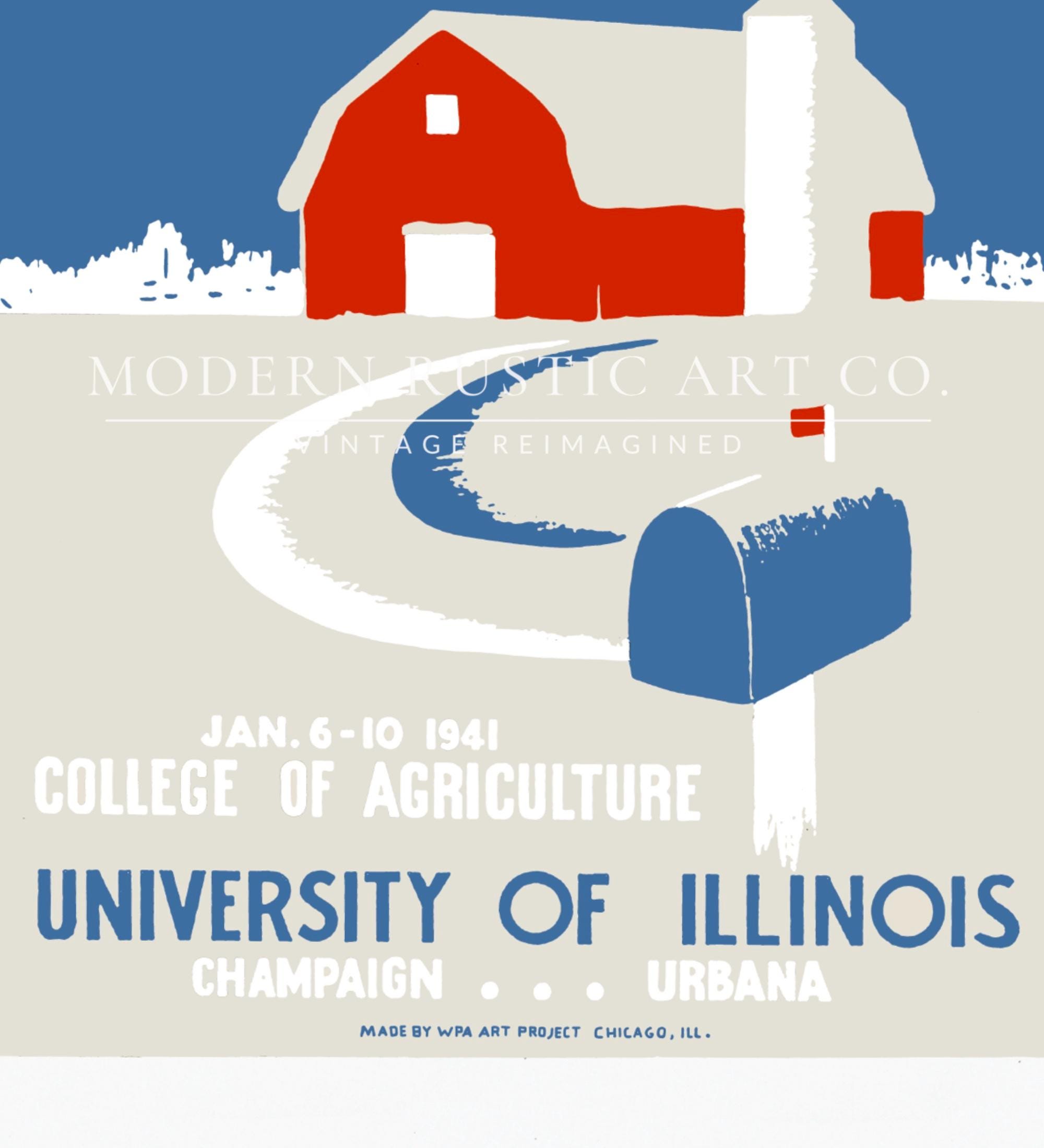 Vintage Exhibition Poster for the University of Illinois, Champaign ...