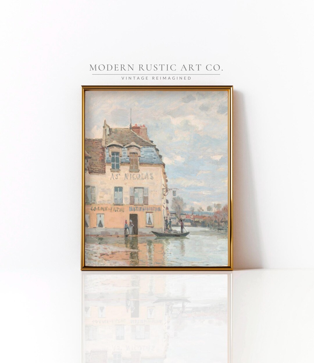 Muted Pastel Painting, Antique French Victorian Decor, French Country ...
