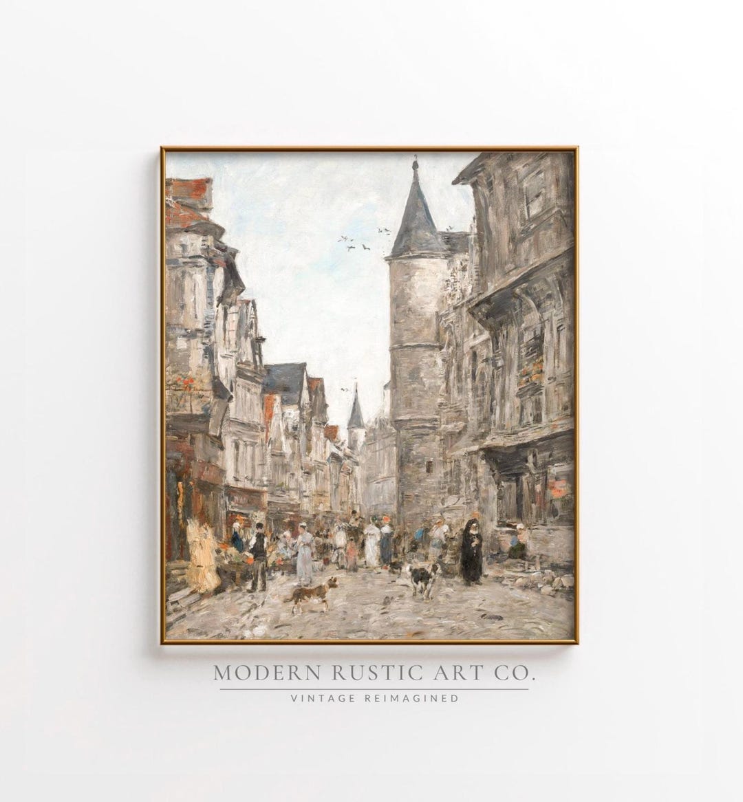 Rue Saint-romain – Eugène Boudin Print – Vintage French Cityscape ...