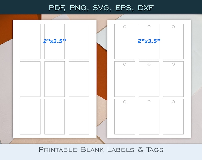 Printable Blank Label Templates - PDF (A4), PNG, SVG, Dxf, Eps ...