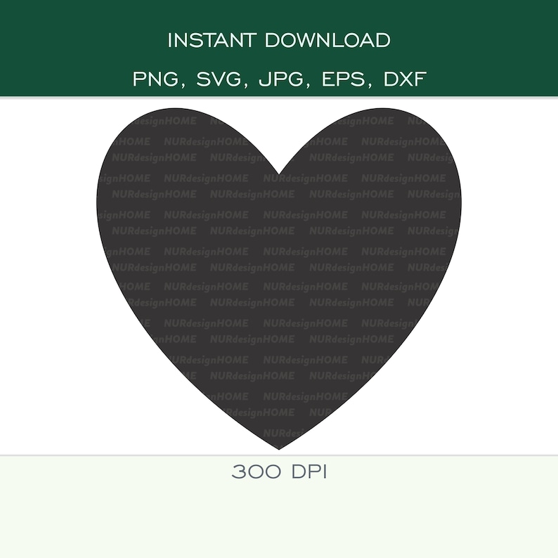 Solid Heart - SVG, PNG, DXF, Eps, Jpg - Instant Download - Cut Files ...