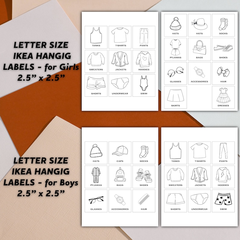 Printable Dresser Drawer Labels for Kids & Teens (boys, Girls ...