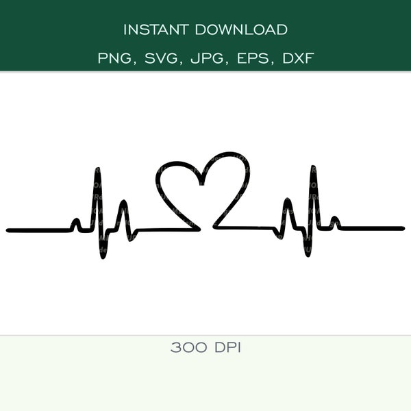 Heart Beat Svg - Etsy