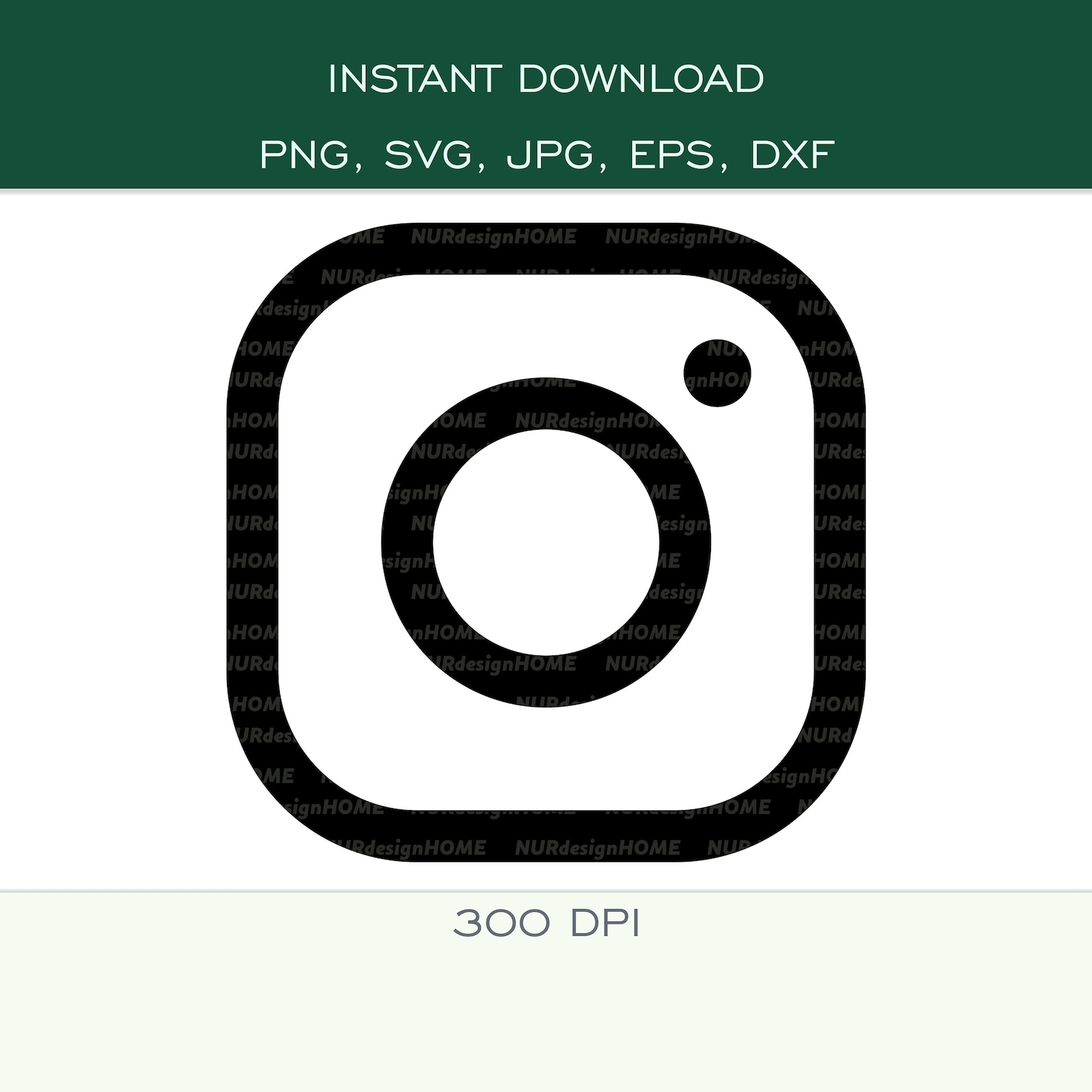 Instagram Icon - Social Media - SVG, PNG, DXF, Eps, Jpg - Cut Files for ...