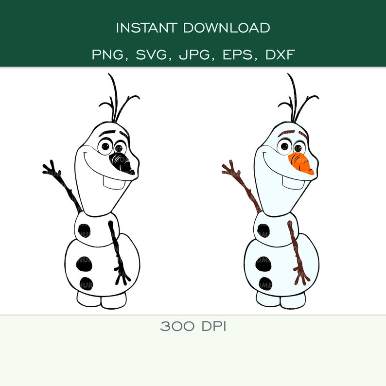 Olaf - SVG, PNG, DXF, Jpg, Eps - Frozen - Cut & Layered File for Cricut ...
