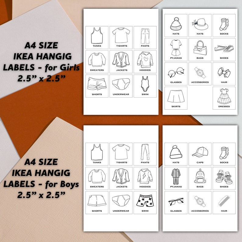 Printable Dresser Drawer Labels for Kids & Teens (boys, Girls ...