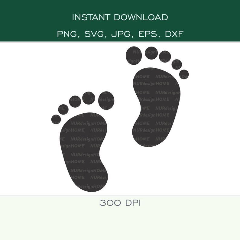 Baby Footprint Baby Feet Instant Download SVG PNG DXF - Etsy
