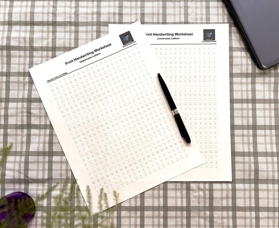 Printable Handwriting Worksheets (5 Pages) - US Letter & A4 Sizes - PDF ...