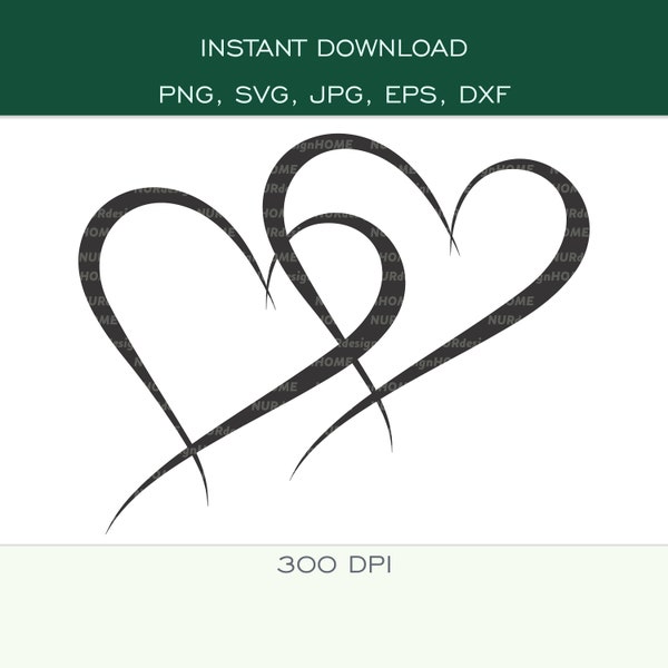 Two Hearts Svg - Etsy