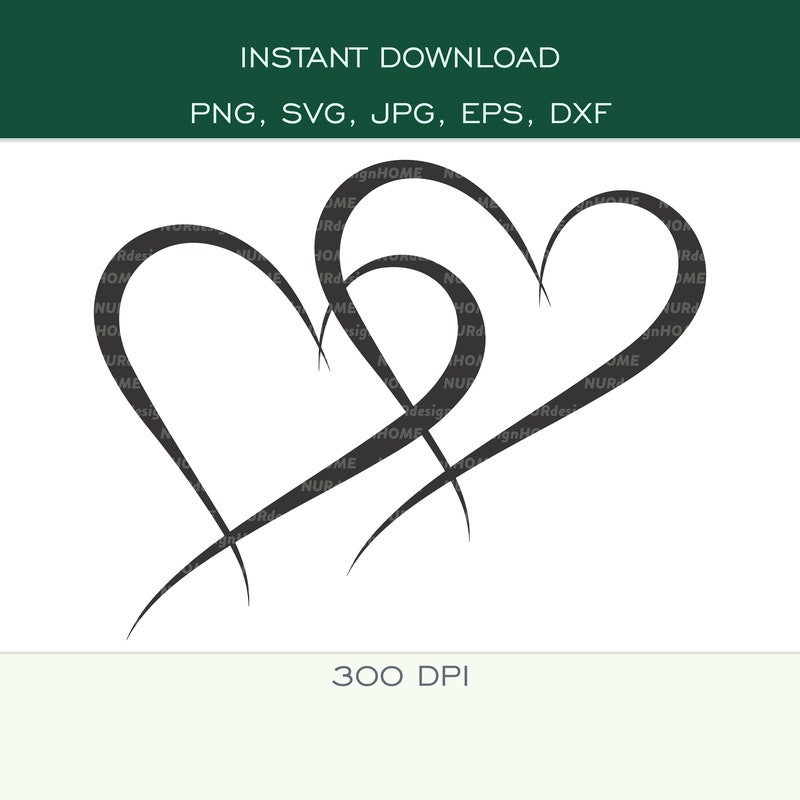 Two Hearts Svg - Etsy